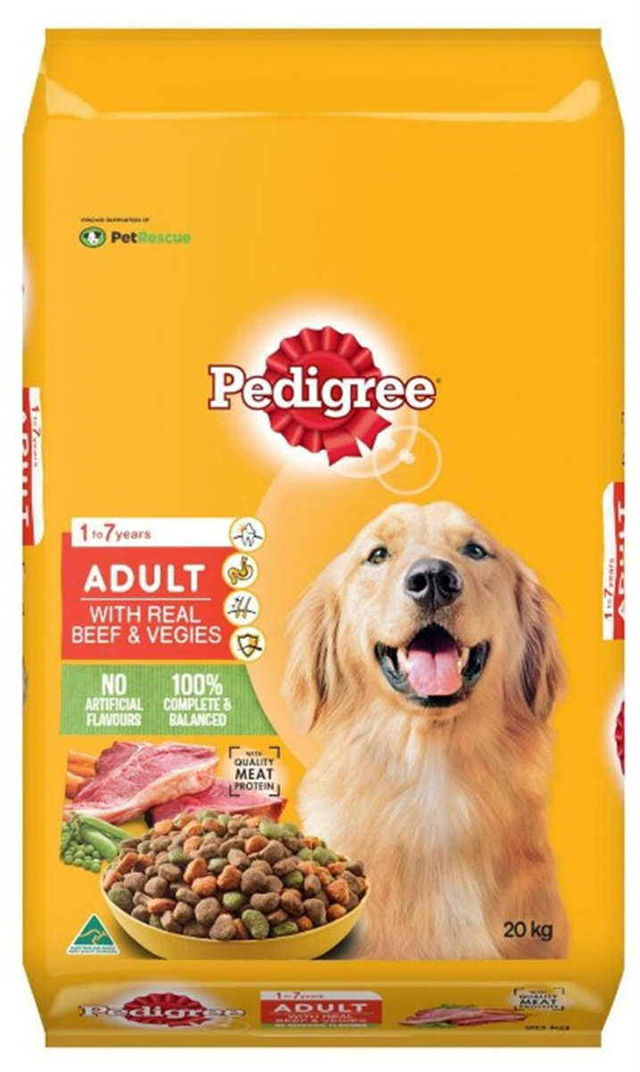 Pedigree Meaty Bites Beef & Veg 20kg – Yolla Co-Op